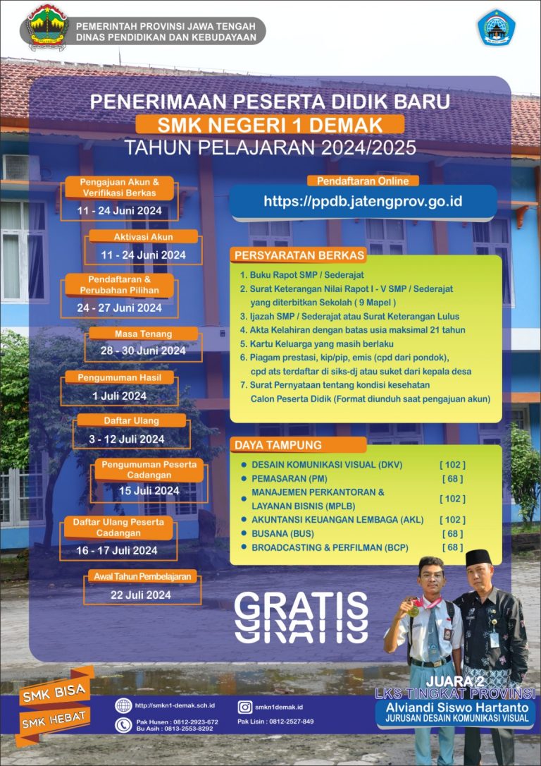 PPDB SMKN 1 DEMAK 2024 - SMK Negeri 1 Demak